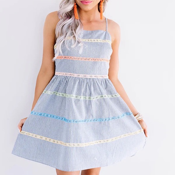 ANDREE BY UNIT | Dresses | Andree By Unit Blue And White Striped Dress ...